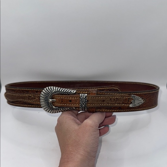 texlan | Accessories | Brown Leather And Silver Belt Texas Ranger From ...